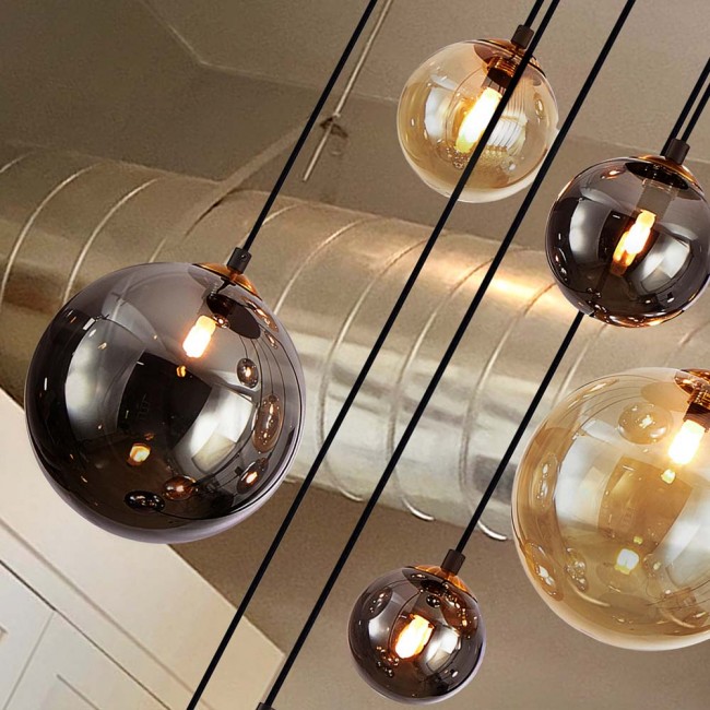 LED Cluster Pendant Lamp Dark (9x3.5W) - Schuller - Wonderlamp.shop