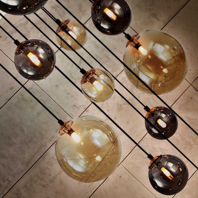 LED Cluster Pendant Lamp Dark (14x3.5W) - Schuller - Wonderlamp.shop