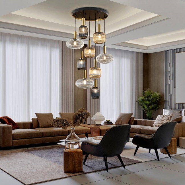 LED Cluster Pendant Lamp Norma (9x8W) - Schuller - Wonderlamp.shop