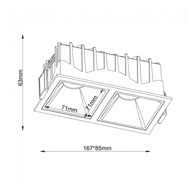 Ceiling Recessed Light Alfa LED Dim (2x15W) - Wonderlamp.shop
