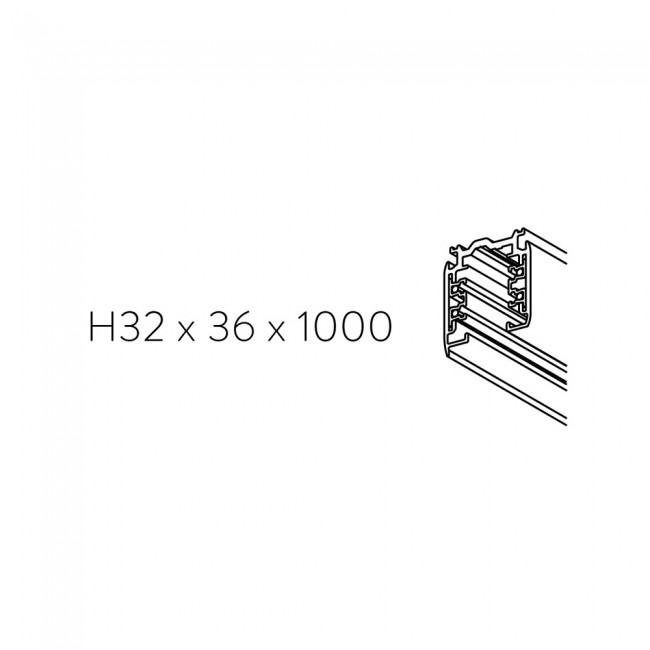 Three-phase rail (1 metre) - ACB - Wonderlamp.shop