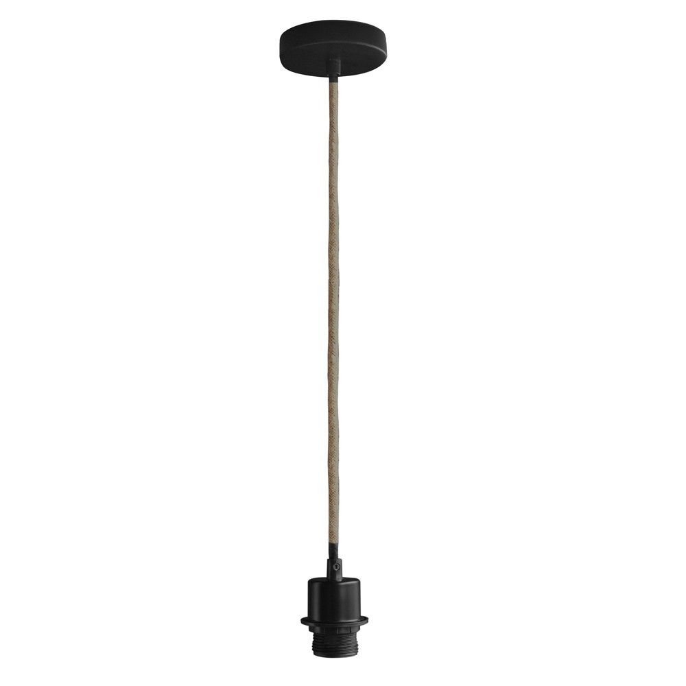 Ceiling lamp holder E27 black rope effect Wonderlamp.shop