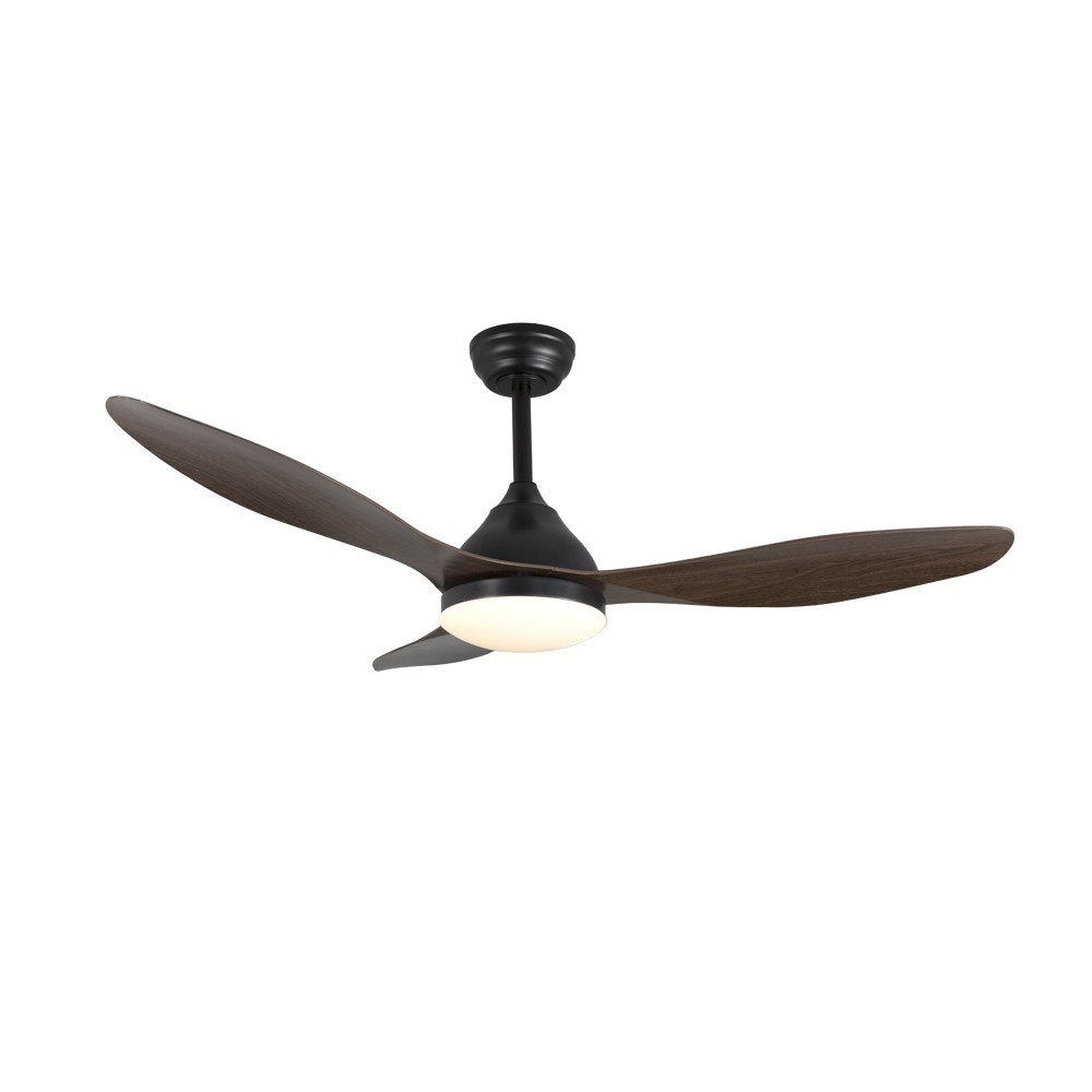 LED Ceiling Fan Cavil Black+Wood CCT Dim (20W) - Wonderlamp.shop