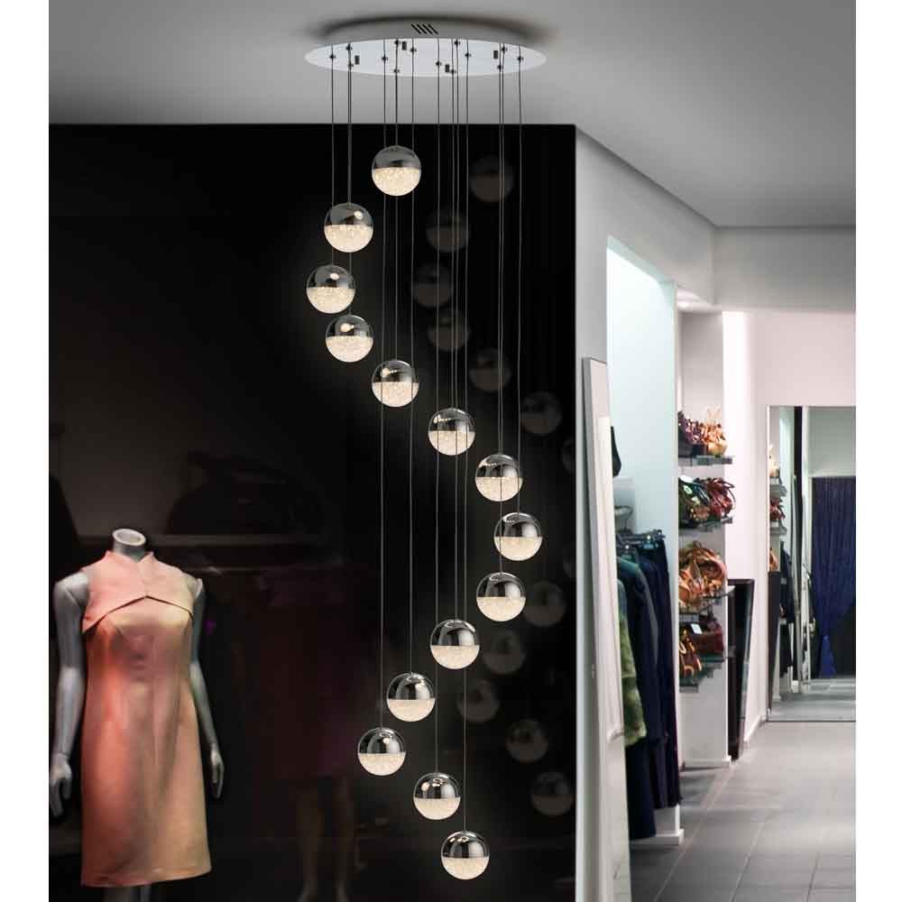 Sphere adjustable LED pendant light 5 lights